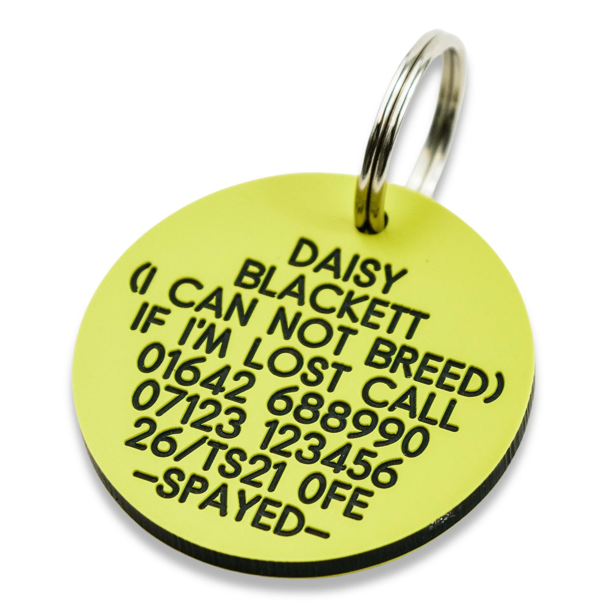 39mm Round Plastic Dog Pet Tag – Engraving Studios