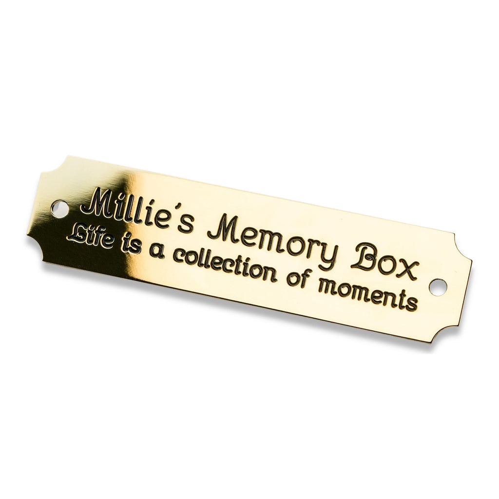 Small size - Scalloped corner solid brass engraved plaques – Engraving ...
